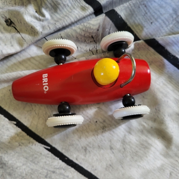 Vintage | Toys | Vintage Brio Wooden Toy Race Car 98s Yellow And Red ...